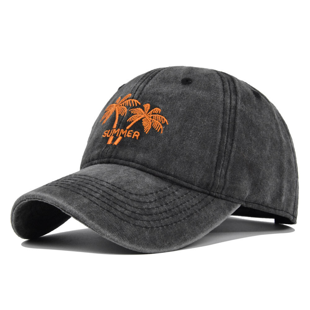 Retro Embroidered Coconut Tree Baseball Cap Vintage Embroidery Du ...