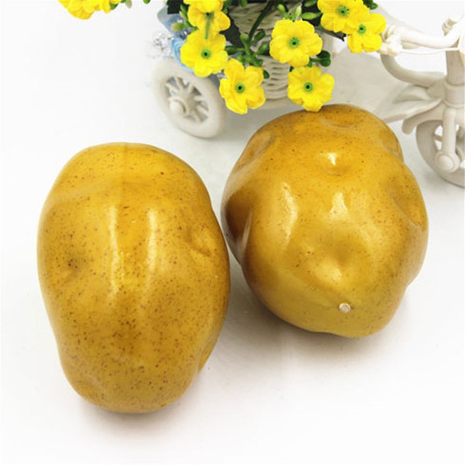 2 pcs Artificial Plastic Foam Vegetables Fake Potato Miniature Ornament ...