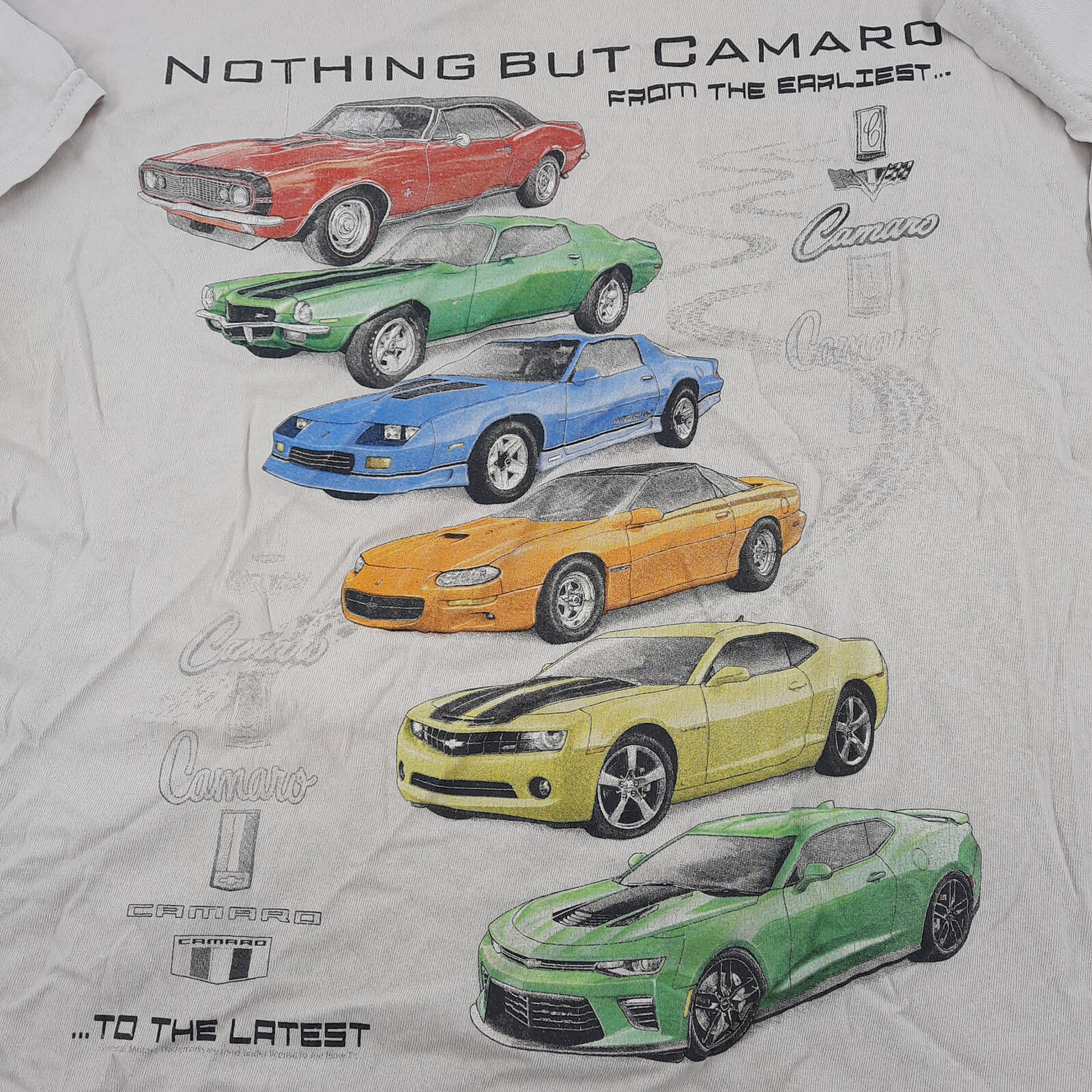 Nothing But Camaro Generations of Cars Emblems T-Shir… - Gem