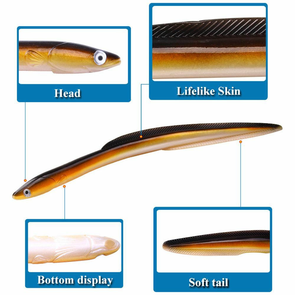 Soft Lure Swim Eel Artificial Fishing Lures Baits Lifelike 30cm 59g ...