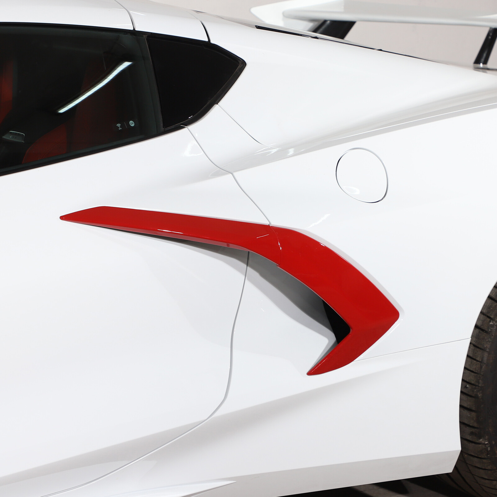 Fit For Corvette C8 2020-2024 RED Side Vent Inlets Door Scoop Cover ...