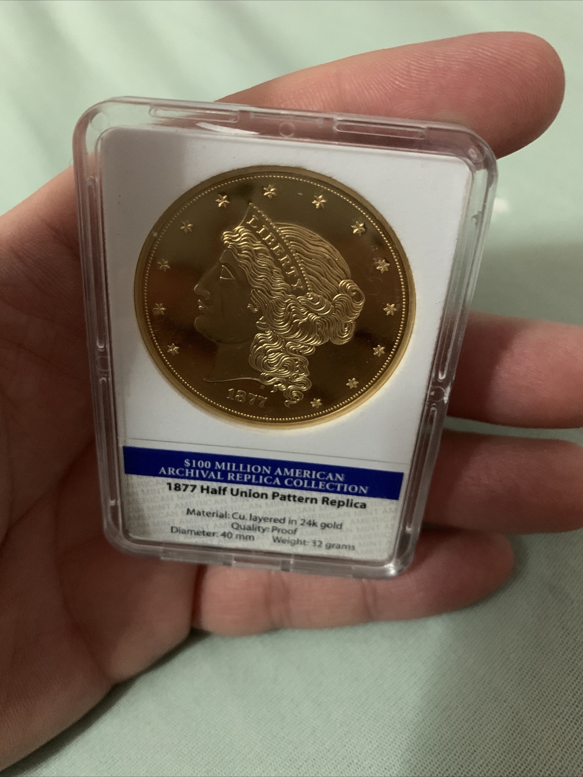 1877 Half Union Pattern Replica Coin 24K Gold Layered | eBay