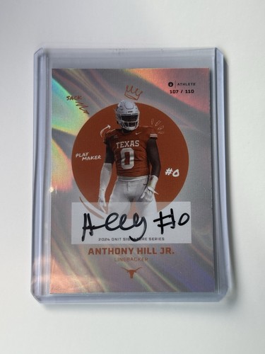Anthony Hill Jr 2024 Onit Athlete Texas Longhorns Silver Foil On Card ...