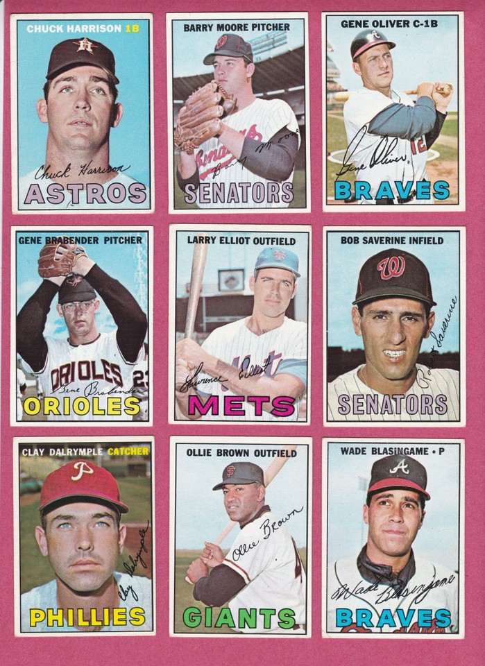 1967 Topps Baseball Cards commons to complete your set, G to VG to EX+ ...