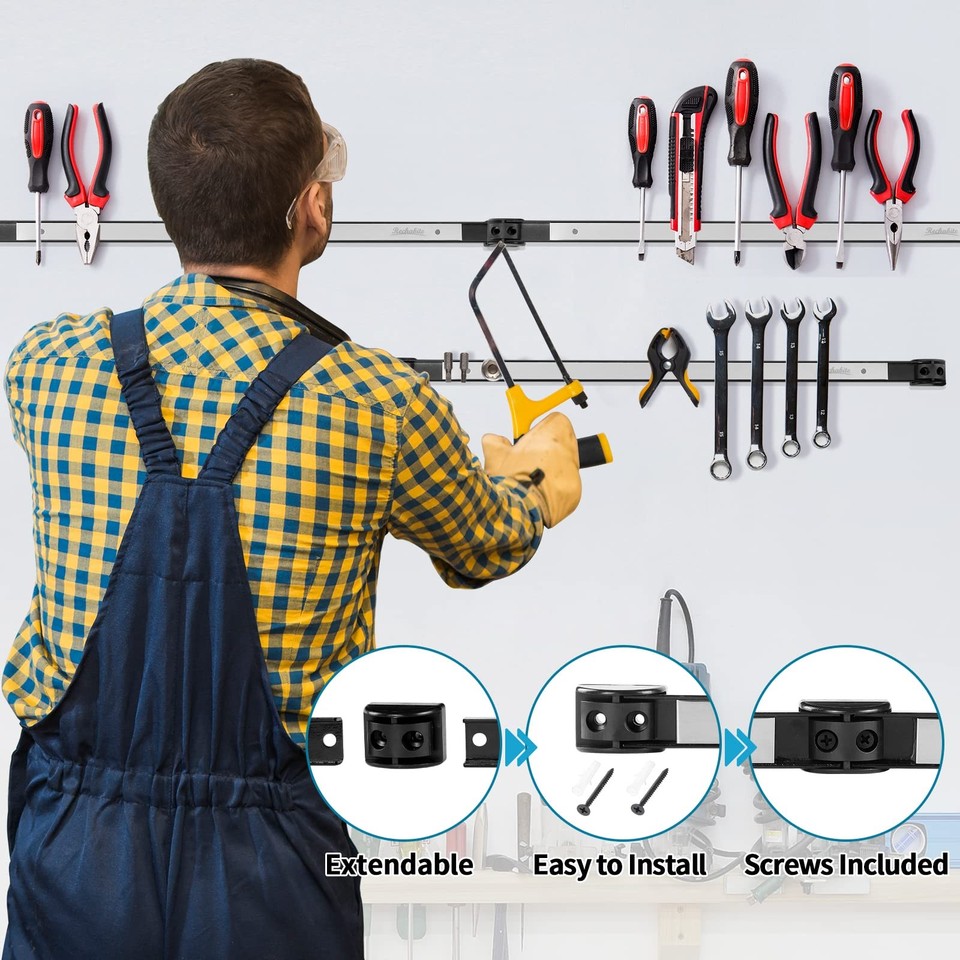 6 Pieces 24" Magnetic Tool Holder Strip, Stainless Steel Surface Tool ...
