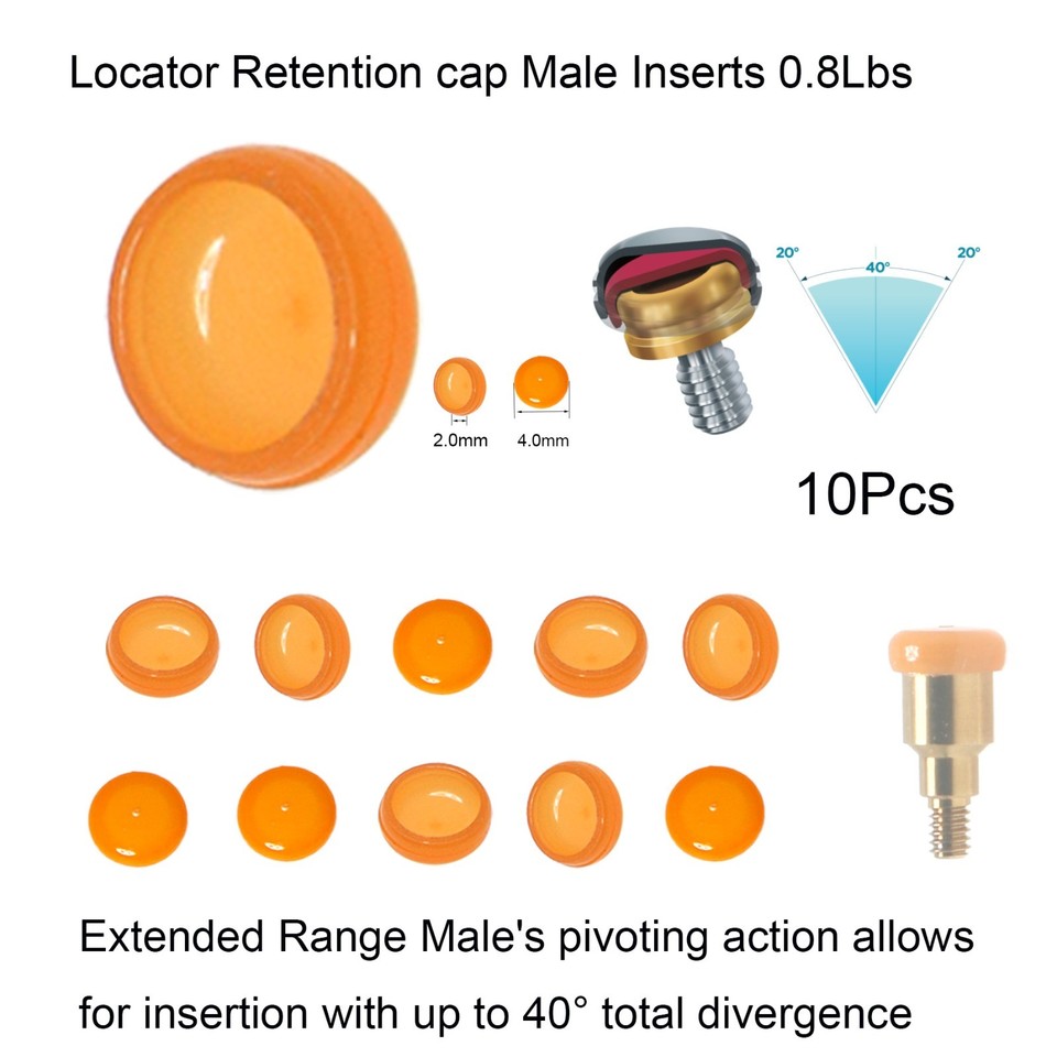 10Pcs Implant Overdenture Locator Abutments Retention Caps Inserts For ...