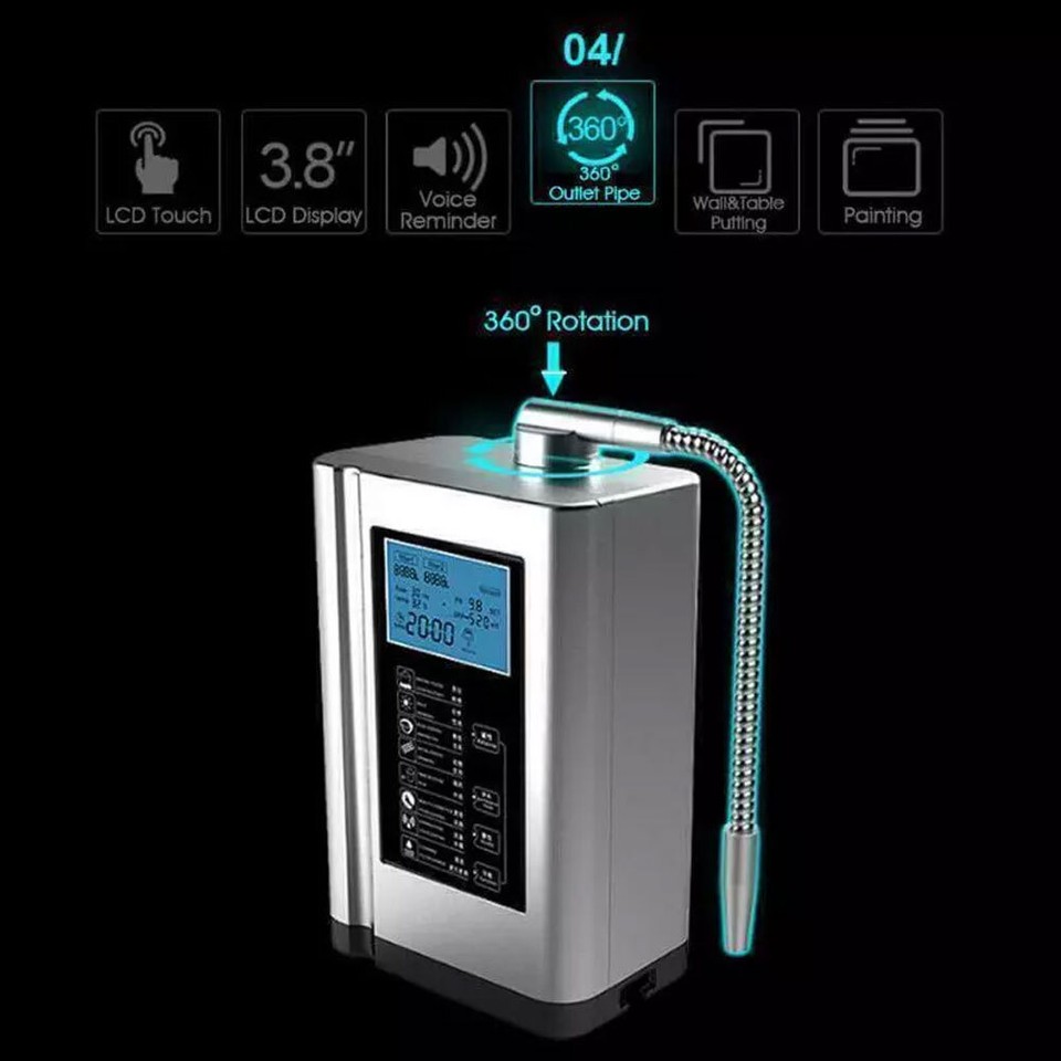 Alkaline Water Ionizer Purifier Machine Touch LCD Control 6000L Washer ...