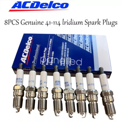 8PCS Genuine 41-110 Iridium Spark Plugs 12621258 For Chevy GMC 4.8L 5 ...