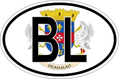 Oval Sticker Flag Country Code BL Saint St Barthelemy | eBay
