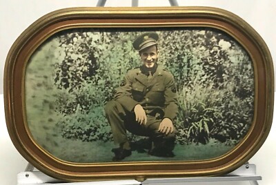 WWII US Army Soldiers Convex Framed Portrait | eBay