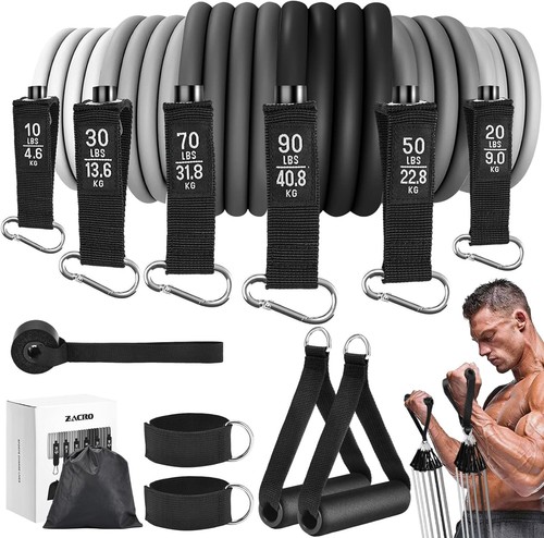 Zacro Resistance Bands for Working Out, 270 LBS Heavy Exercise Black ...