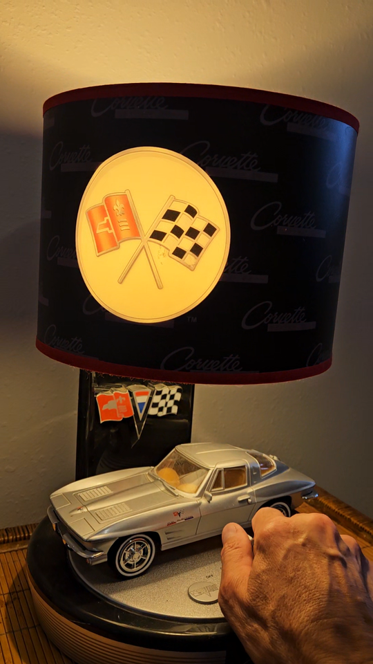 1963 Corvette Stingray Desk Table Lamp Light Engine Sound King America ...