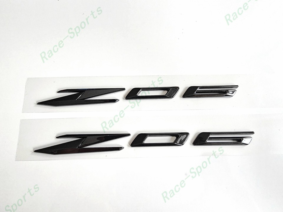 2PCS Gloss Flash Black Side Z06 Emblem Badge For 2023 2024 Corvette C8 ...