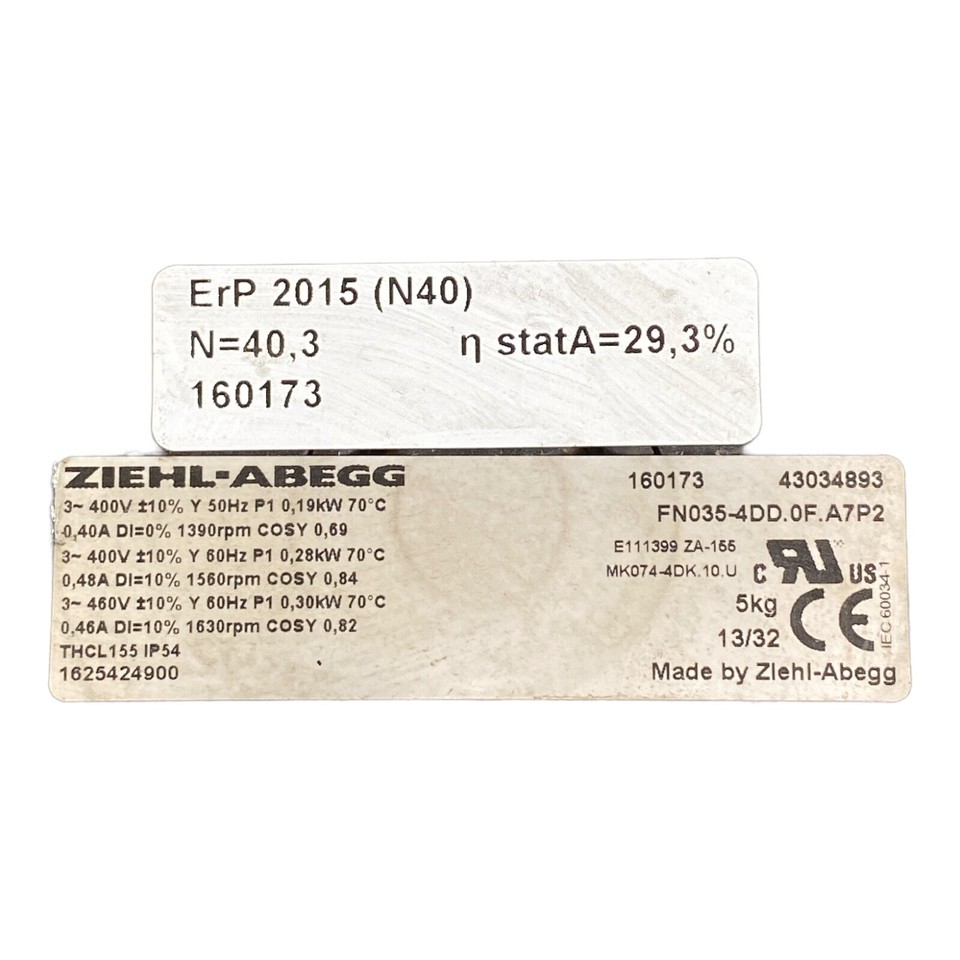 ZIEHL-ABEGG FN035-4DD.0F.A7P2 Axialvintilator | eBay