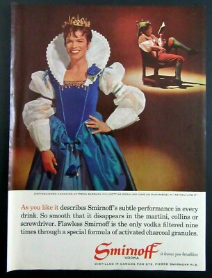 1964 SMIRNOFF VODKA Canadian Actress Barbara Chilcott Magazine Ad | eBay