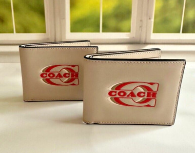 BN Coach Slim Billfold Wallet Stamped Coach Steam Multi Leather | eBay