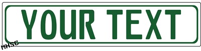 Euro Style, WHITE - GREEN, TAG BMW European license plate, ANY TEXT ...