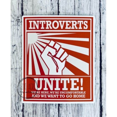 Funny Introvert Sticker | Introverts Unite | Gift For introvert | Decal ...
