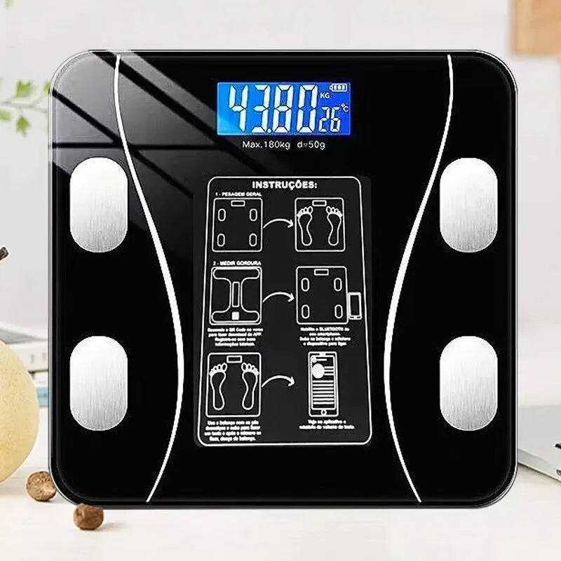 Digital Smart Bathroom Scale Weighing Bluetooth Body Fat BMI Monitor ...