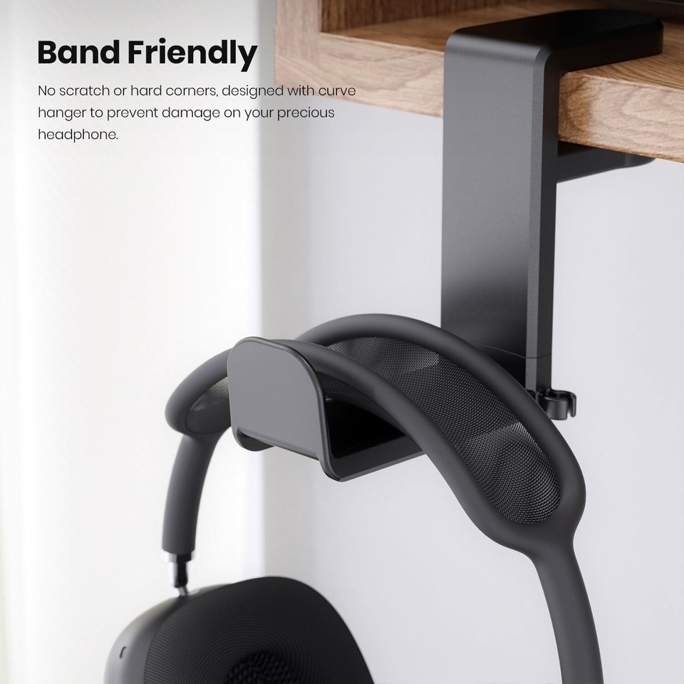 Rotating Headphone Stand Gaming Headset Holder Adjustable Under Desk ...