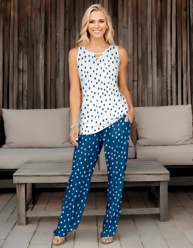 Bon Apple Tea Women's 2 Piece Set - Sleeveless Top & Pocket Pants | eBay