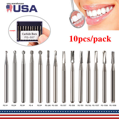 10-50*Dental FG Burs High Speed Handpiece Tungsten Carbide Tungsten ...