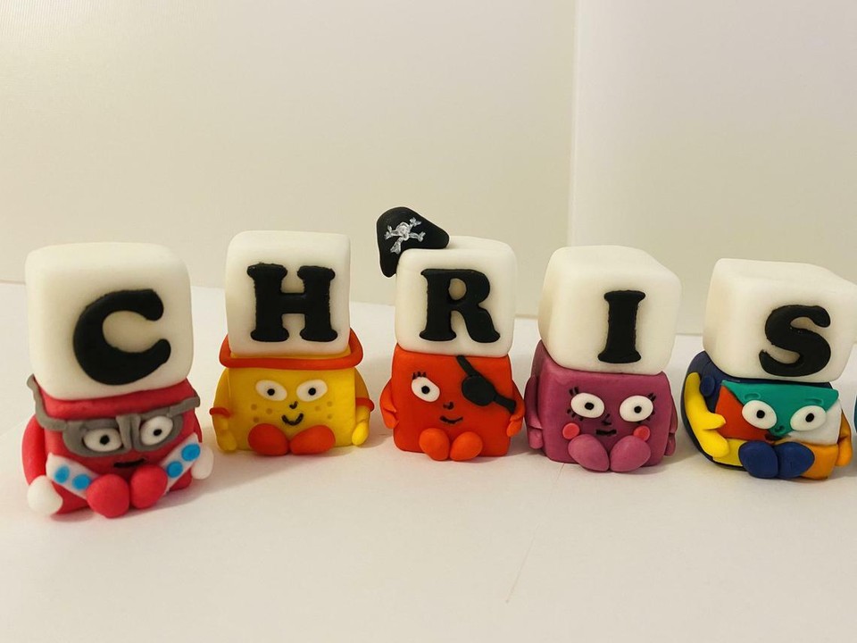 Handmade Edible Alphablocks alphabet blocks cake topper decoration ...