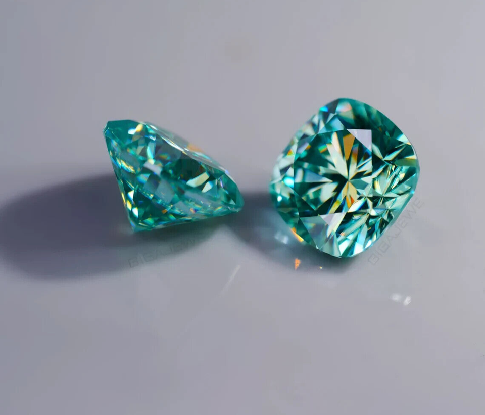 AA+ 0.50 Ct Cyan Blue Color Diamond Cushion Cut Natural D Grade VVS1 ...