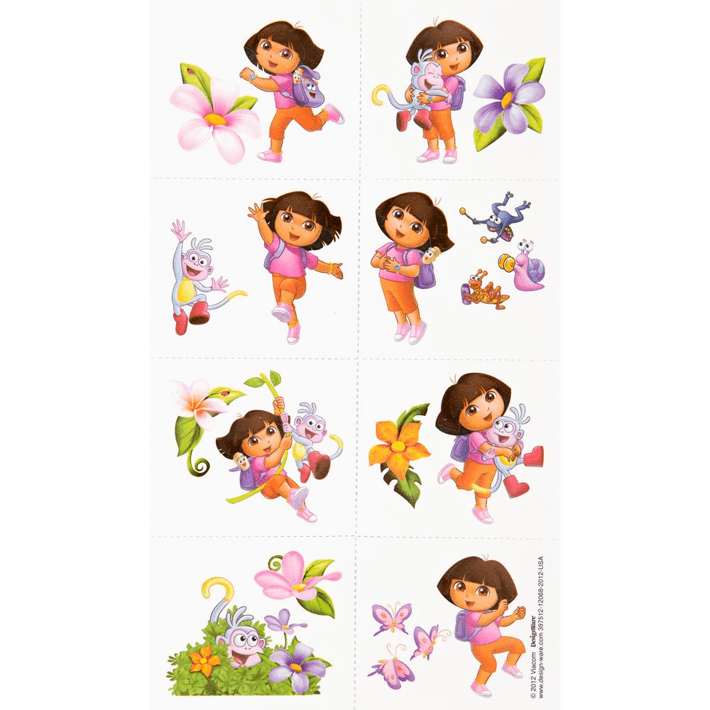 Dora Tattoos Dora the Explorer Tattoos 16 ct Girls Birthday Party Favor ...