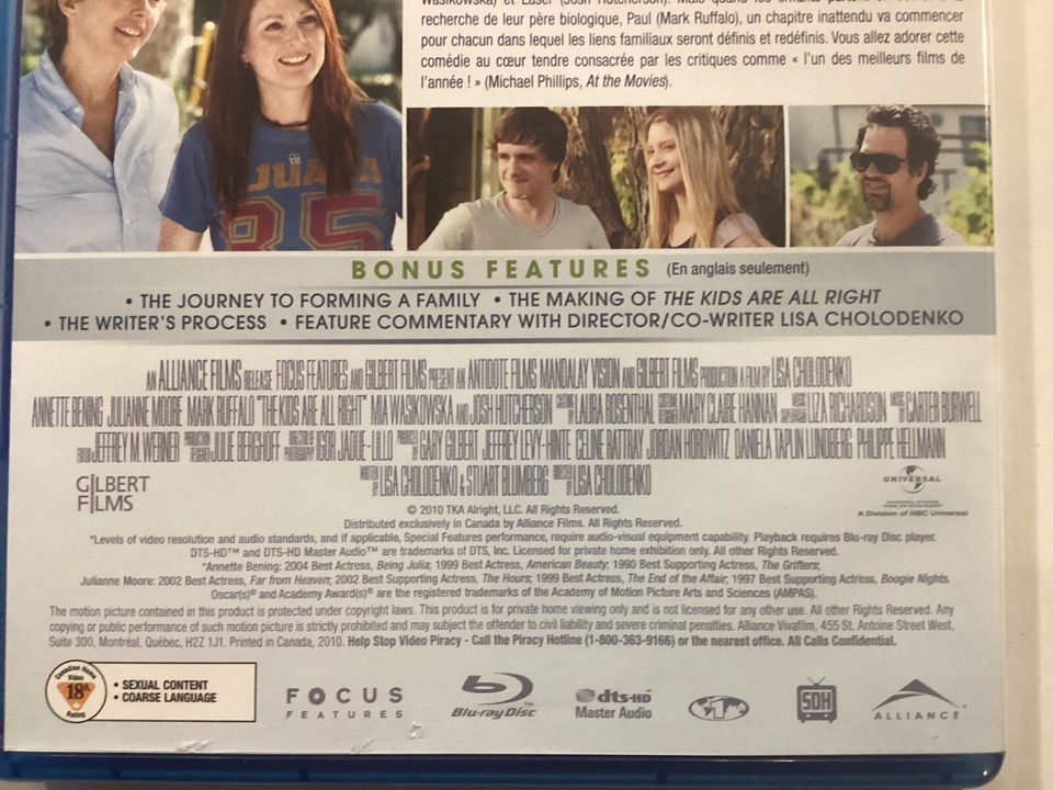 The Kids Are All Right (Blu-ray, 2010) Starring Annette Bening ...