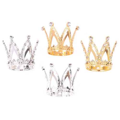 5pcs Small Rhinestone Tiara Crown Gold Silver Mini Crown Cake Topper ...