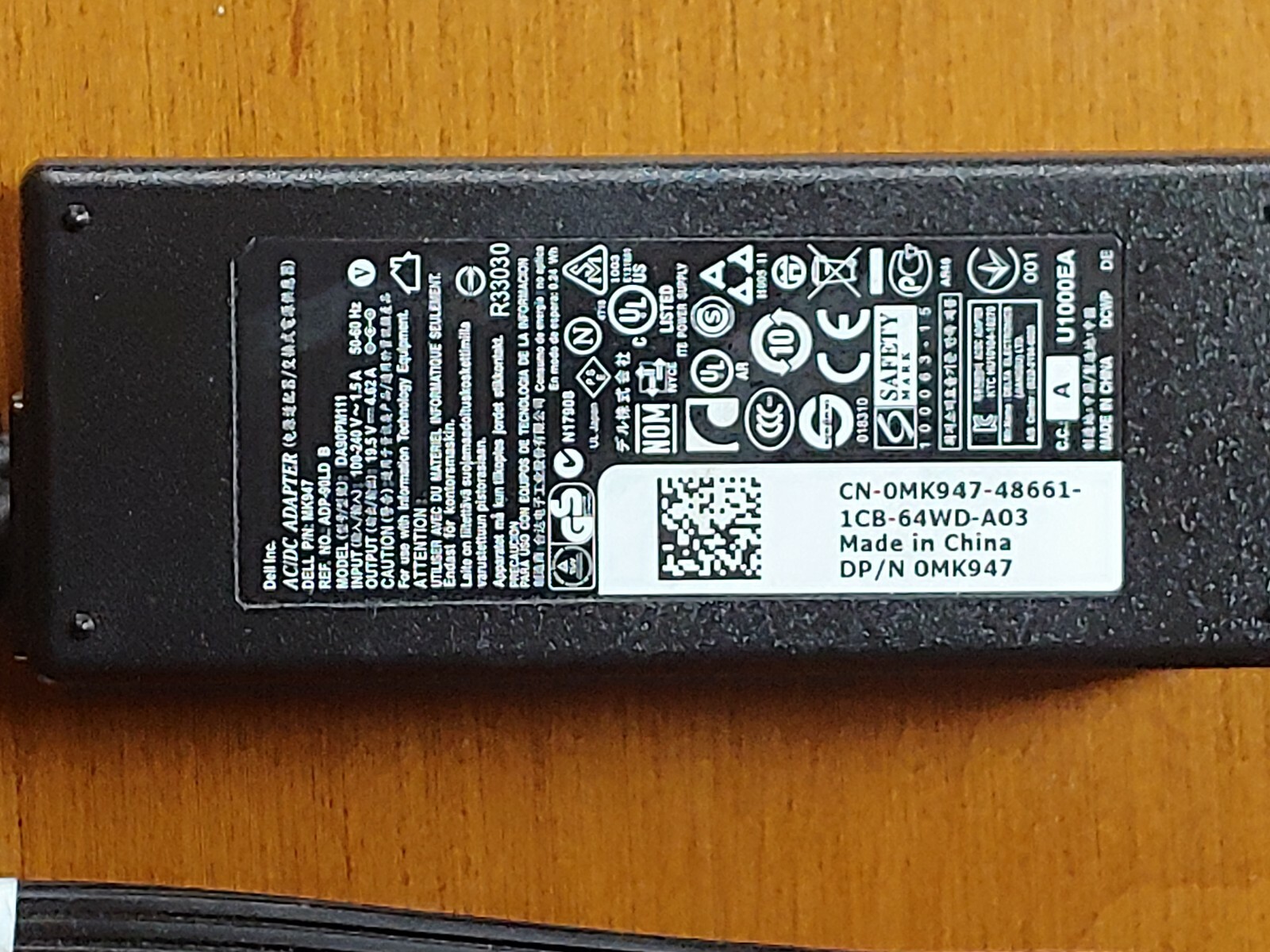 Genuine Dell DA90PM111 MK947 ADP-90LD B AC Power Adapter 19.5V 4.62A | eBay