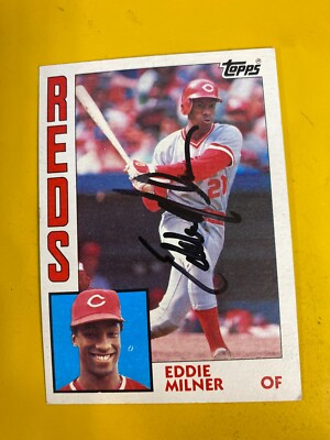 RS3866 1984 Topps #34 Eddie Milner REDS HAND SIGNED AUTOGRAPH | eBay