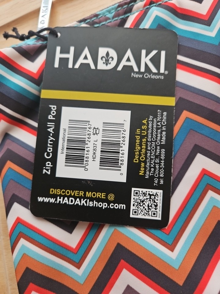 Hadaki Zip Carry-All Pod Zig Zag Stripe NWT | eBay