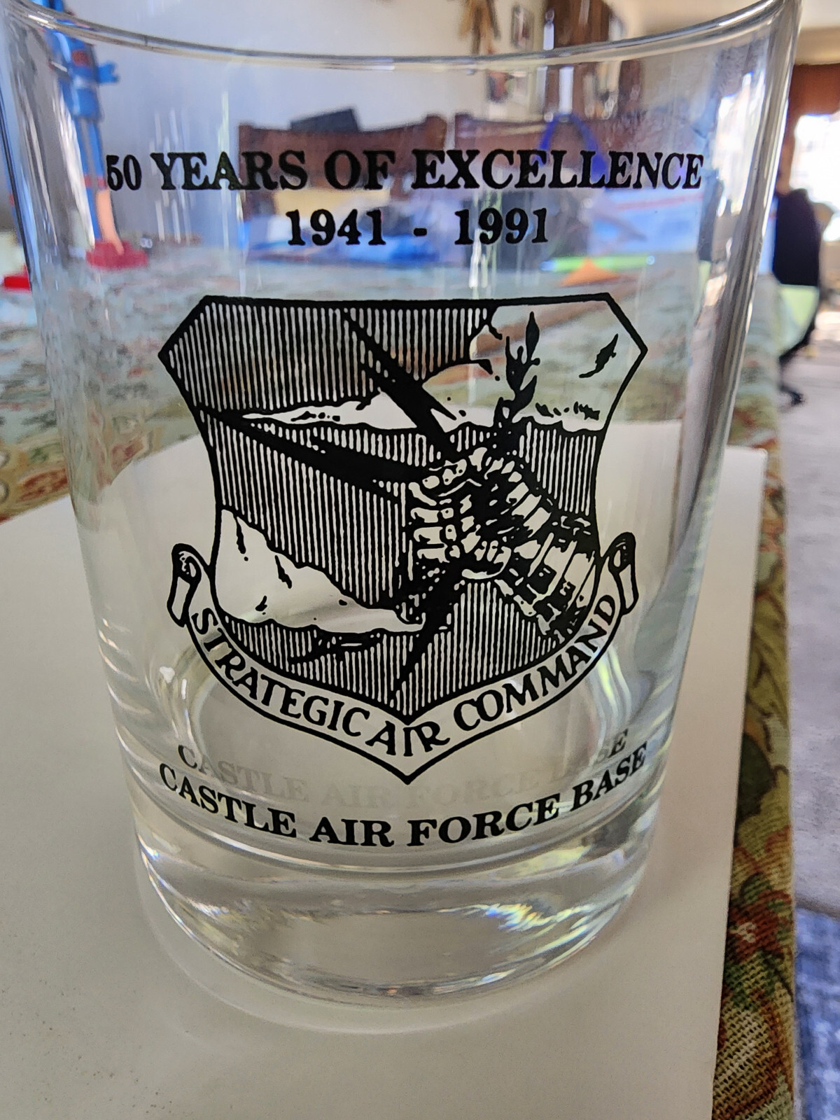 Vintage Castle Air Force Base SAC 50 years USAF Drink Glass Militaria ...
