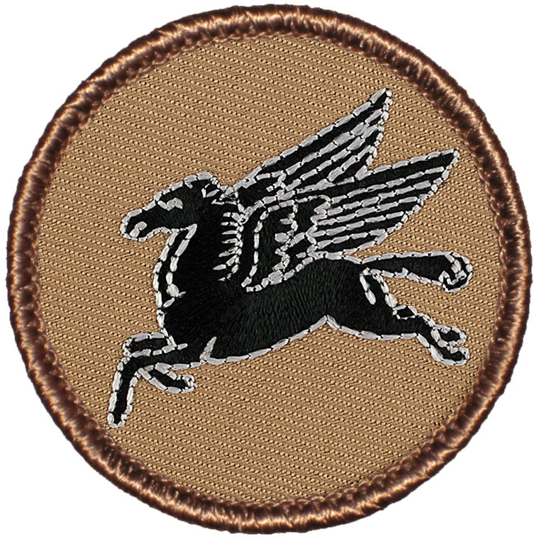 Black Pegasus Patrol Patch - 2" Round Embroidered Patch | eBay