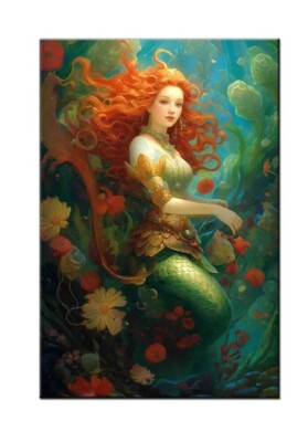 Mermaid Fantasy Oil Painting Picture Printed on Canvas-Modern Home Art ...
