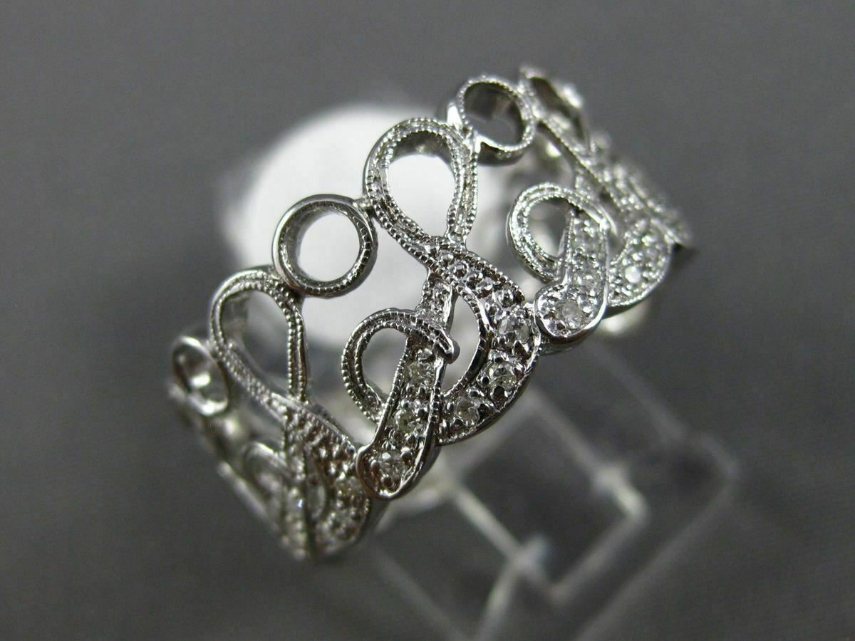 ESTATE .22CT DIAMOND 14KT WHITE GOLD 3D FILIGREE MUSICAL NOTE ETERNITY ...