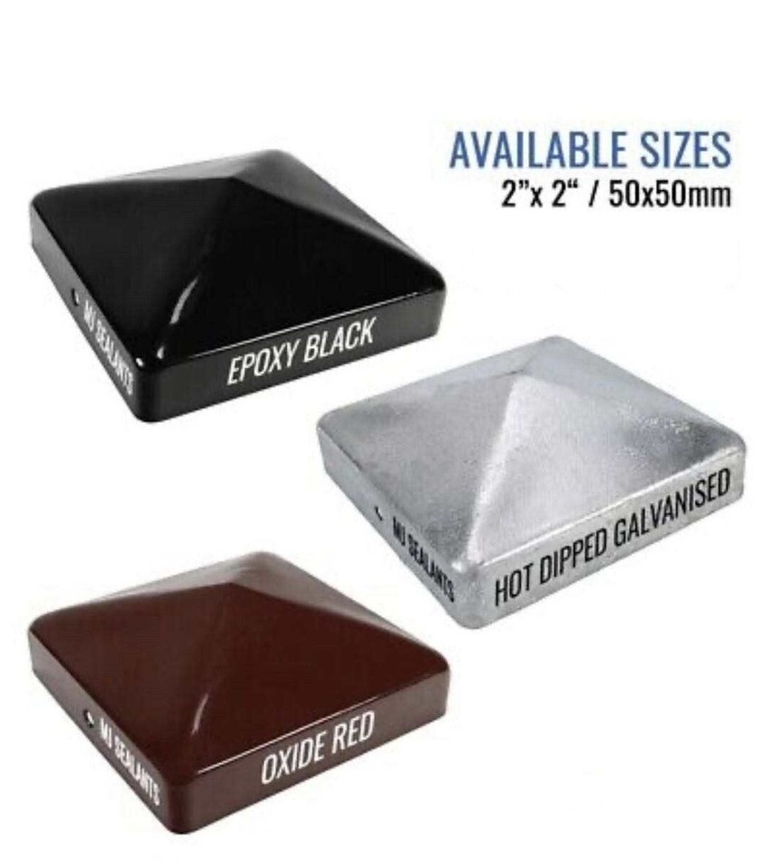 10 caps METAL FENCE POST CAPS | Oxide Red / Zinc Dip Galvanised / Epoxy ...