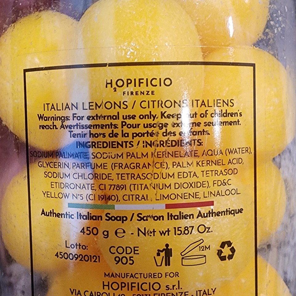 Hopificio Firenze Italian Lemons Finest Triple Milled Soap 15oz 16 Mini ...