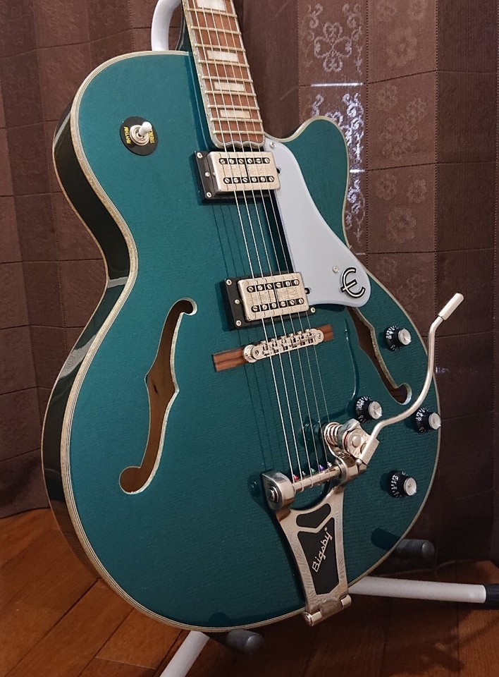 Acoustic Electric Guitar Epiphone Emperor Swingster Delta Blue Metallic ...
