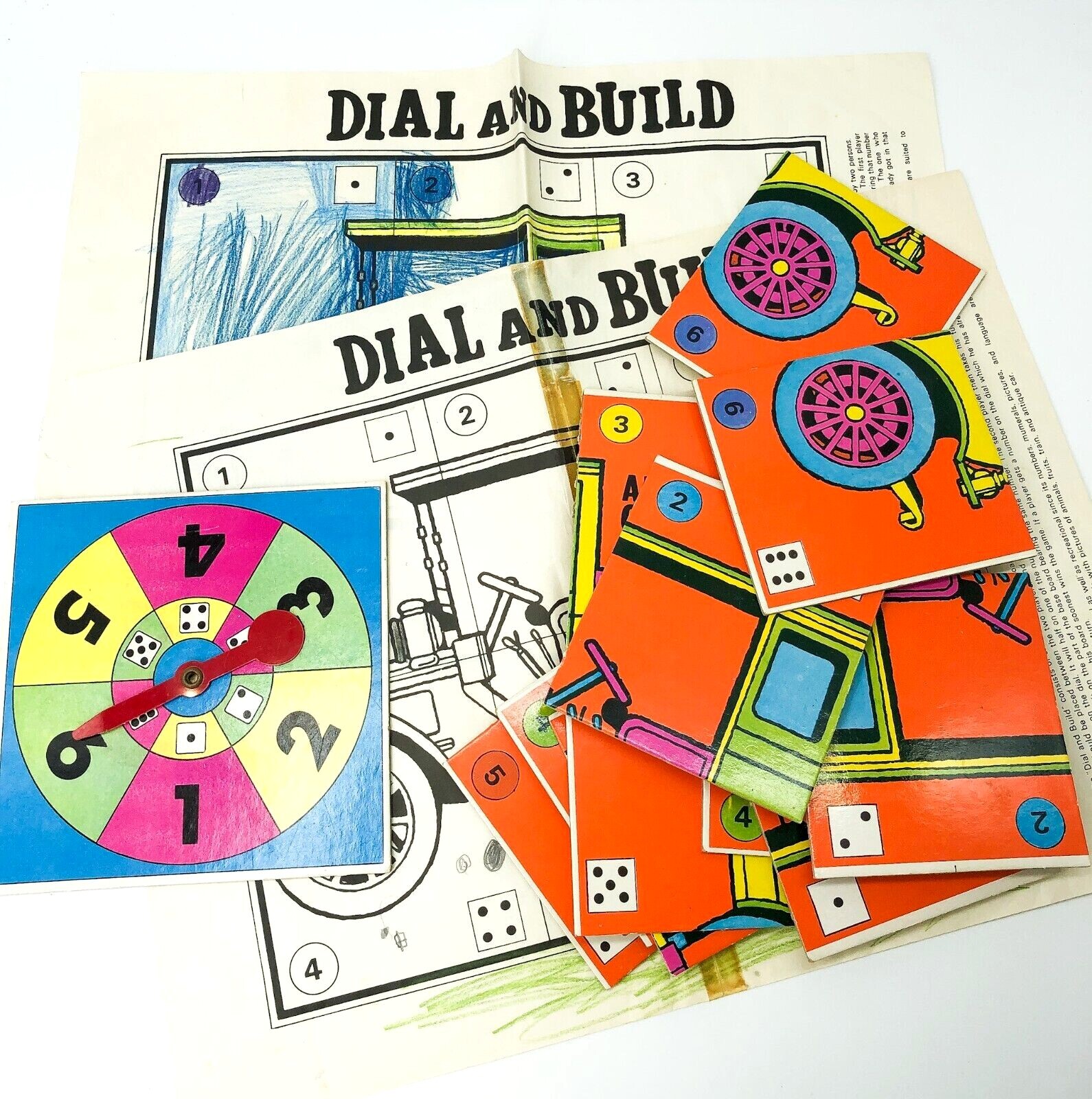 Vintage Puzzle Dial And Build Antique Car Preschool Children Game ...