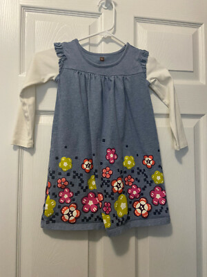Tea Collection Girls Size 5 Tunic Top/Dress Long Sleeve Floral | eBay