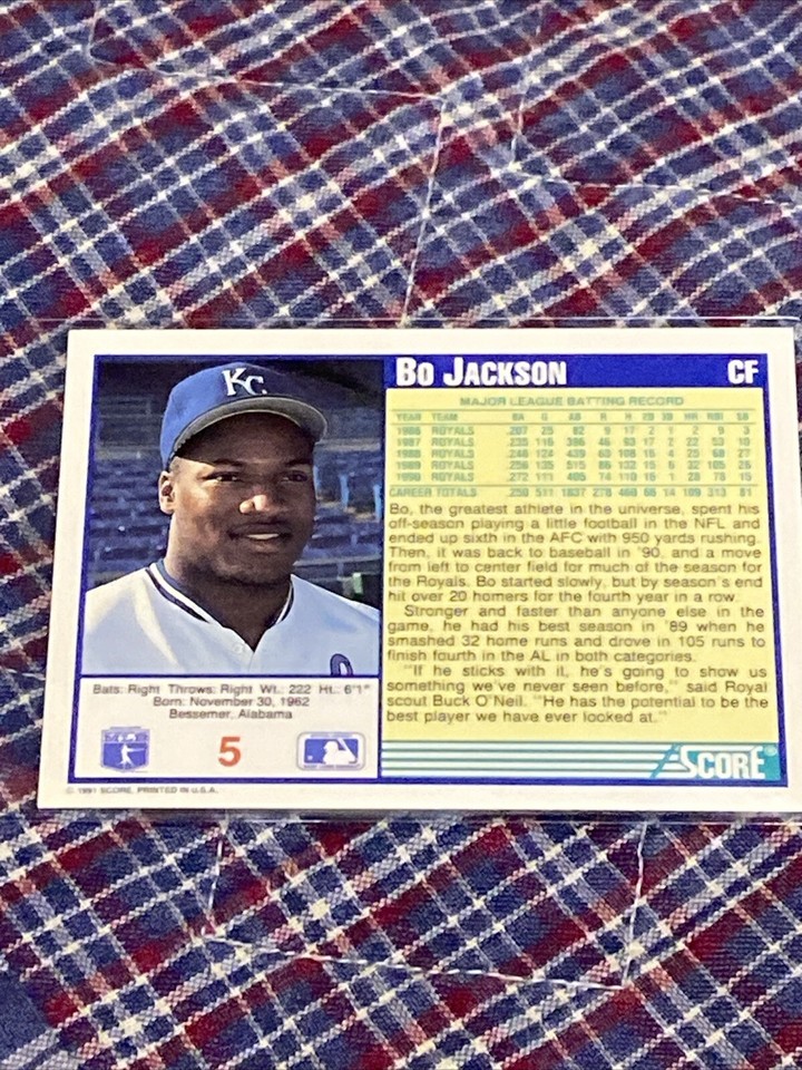 1991 Score Bo Jackson Very Rare ONE OF FEW; PLEASE HELP IDENTIFY ...