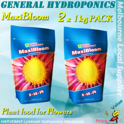 2 x 1kg General Hydroponics Maxibloom Powder GH Maxi Bloom Flower ...