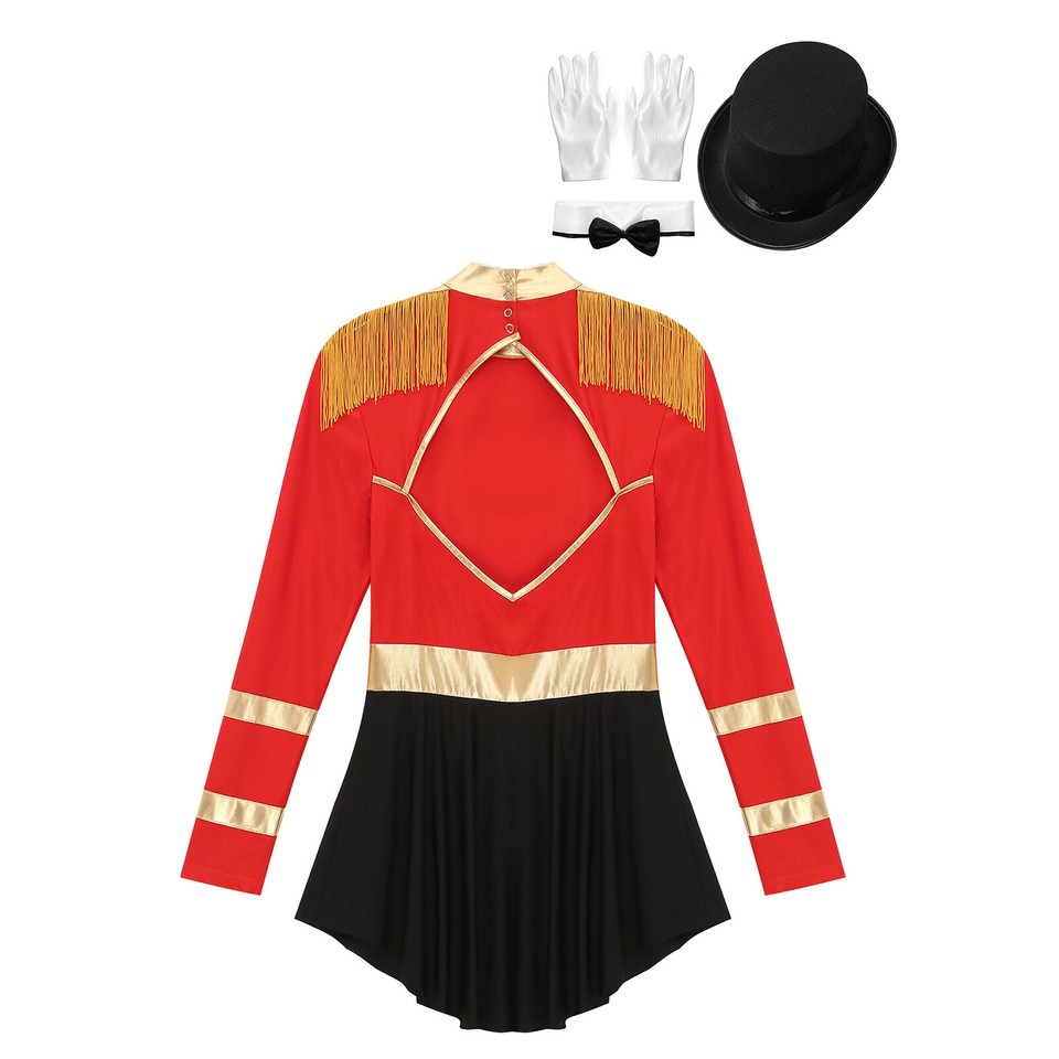 Womens Circus Ringmaster Jumpsuit Dress Halloween Showman Stage Shows ...