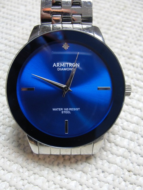Armitron 20/5402SV Diamond Water Resist 165 feet All Stainless Steel ...