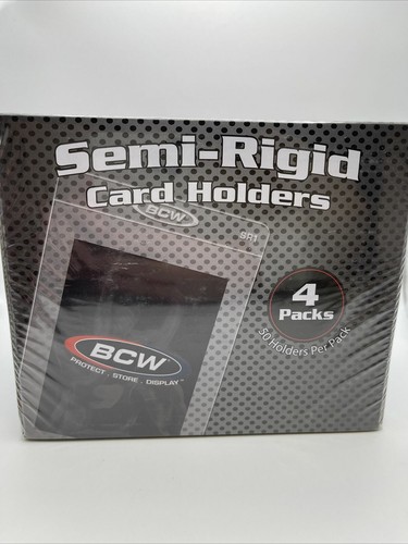 BCW Semi-Rigid Card Holders #1 4 Packs of 50 Sleeves, BOX of 200 Total ...