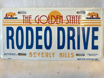 Vintage Style Rodeo Drive The Golden State License Plate 12"L x 6"W ...