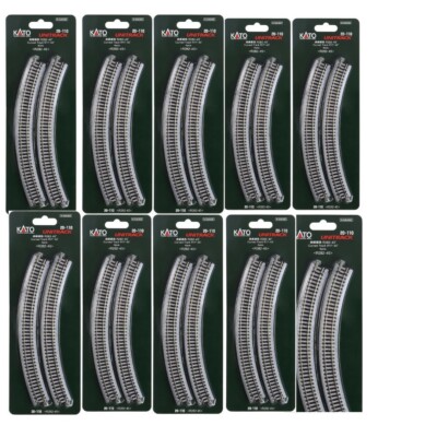 Kato 20-110 N Scale R282-45° 282mm Radius 45º Curve Track 4 Rails ...